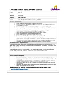 Jubilee Life Coach Job Description 2022 | Jubilee Family